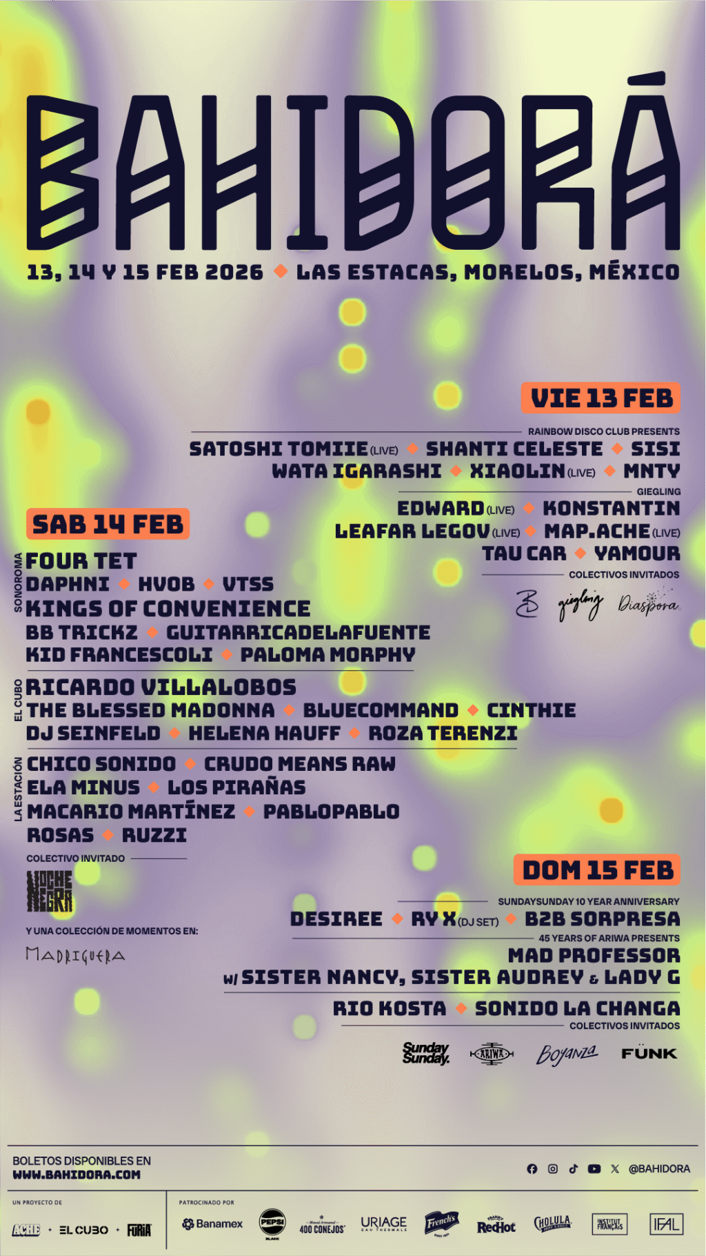 Bahidorá 2025: lineup por día en Las Estacas